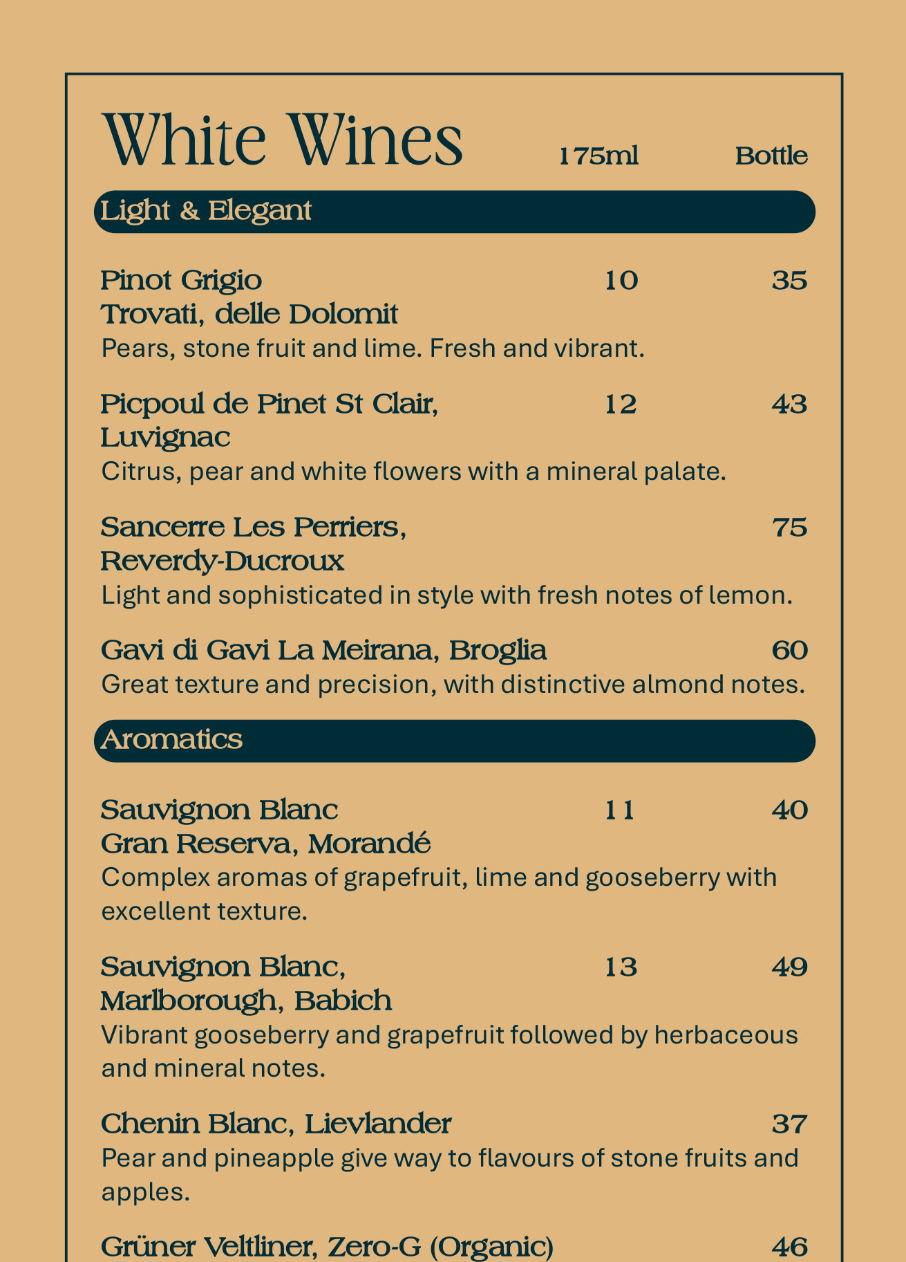 Drink Menu - Uyare by Tharavadu